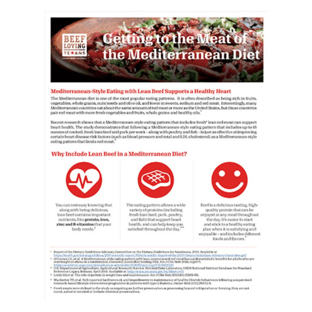 Published Study: Red Meat and Mediterranean-Style Eating Pattern | Beef ...